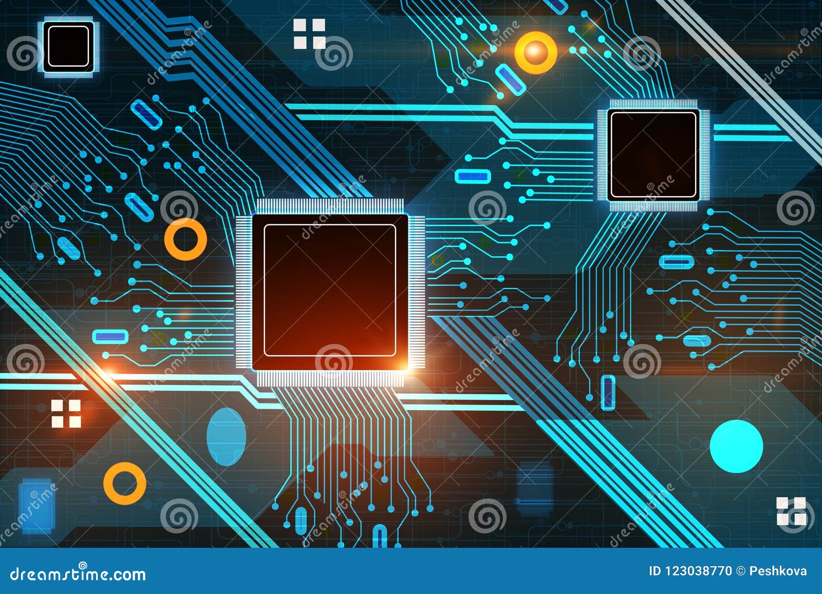 Computing and Technology Backdrop Stock Illustration - Illustration of ...