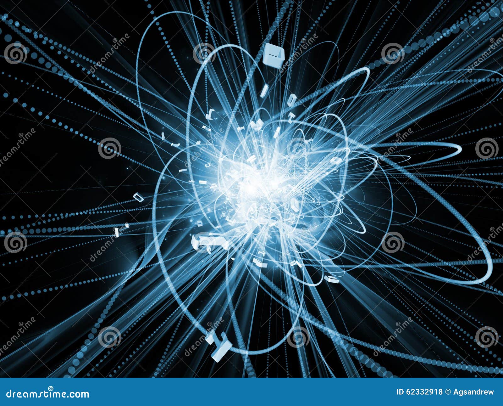 Computing Wave Particle stock illustration. Illustration of dimension ...