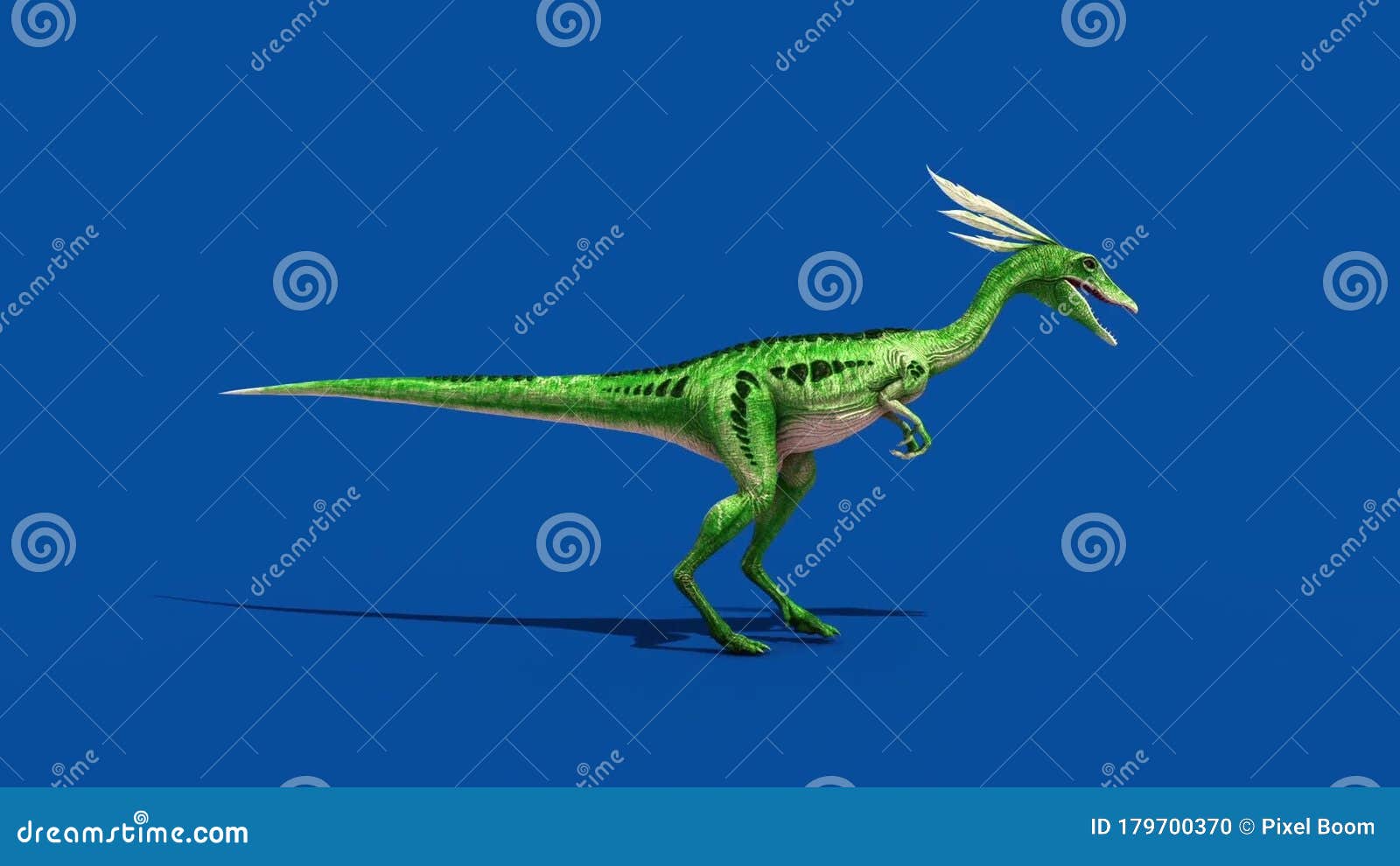 Compy Jurassic Dinosaur Die Blue Screen Side 3D Rendering Animation ...