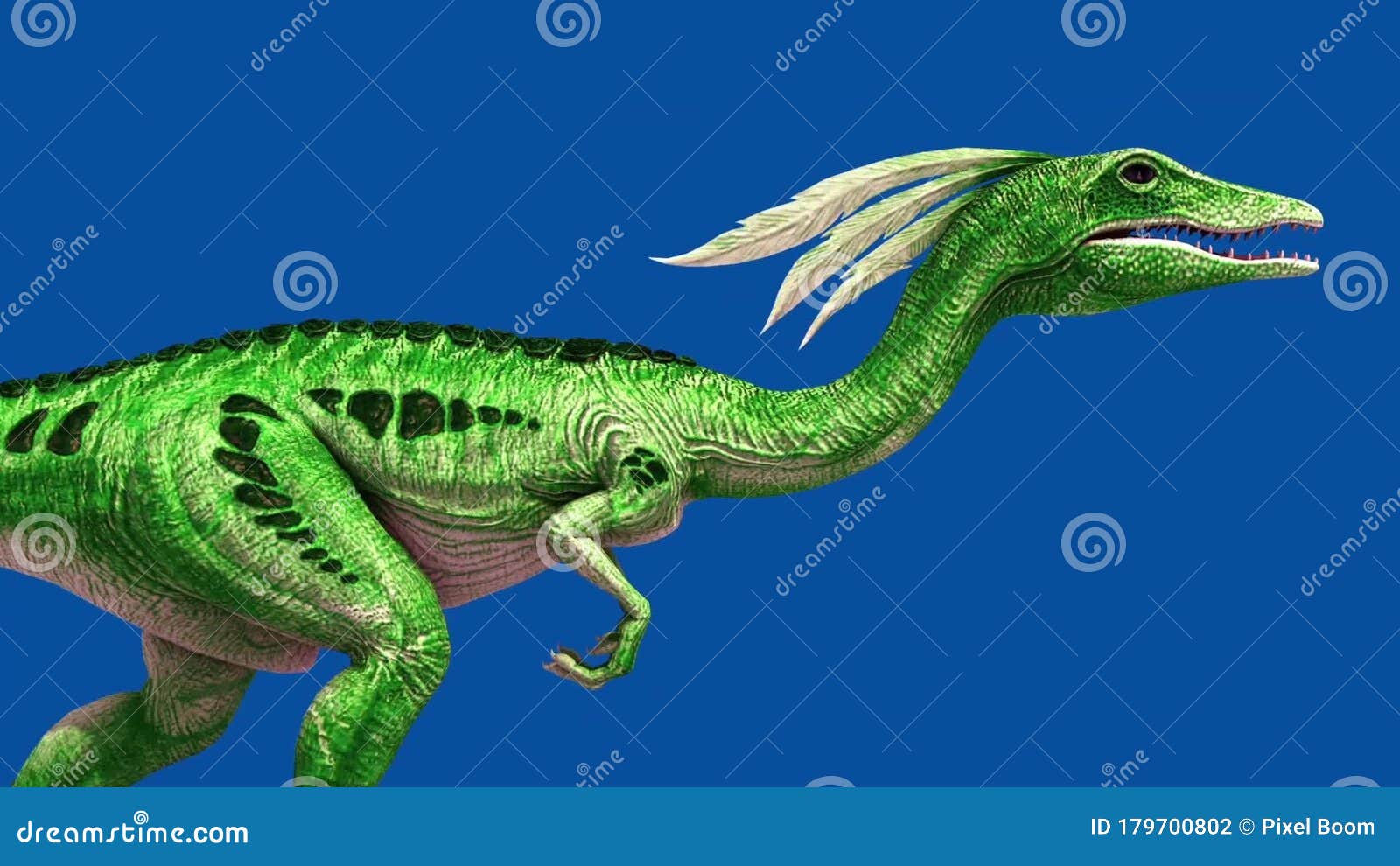 Compy Jurassic Dinosaur Runcycle Blue Screen Loop Side 3D Rendering ...