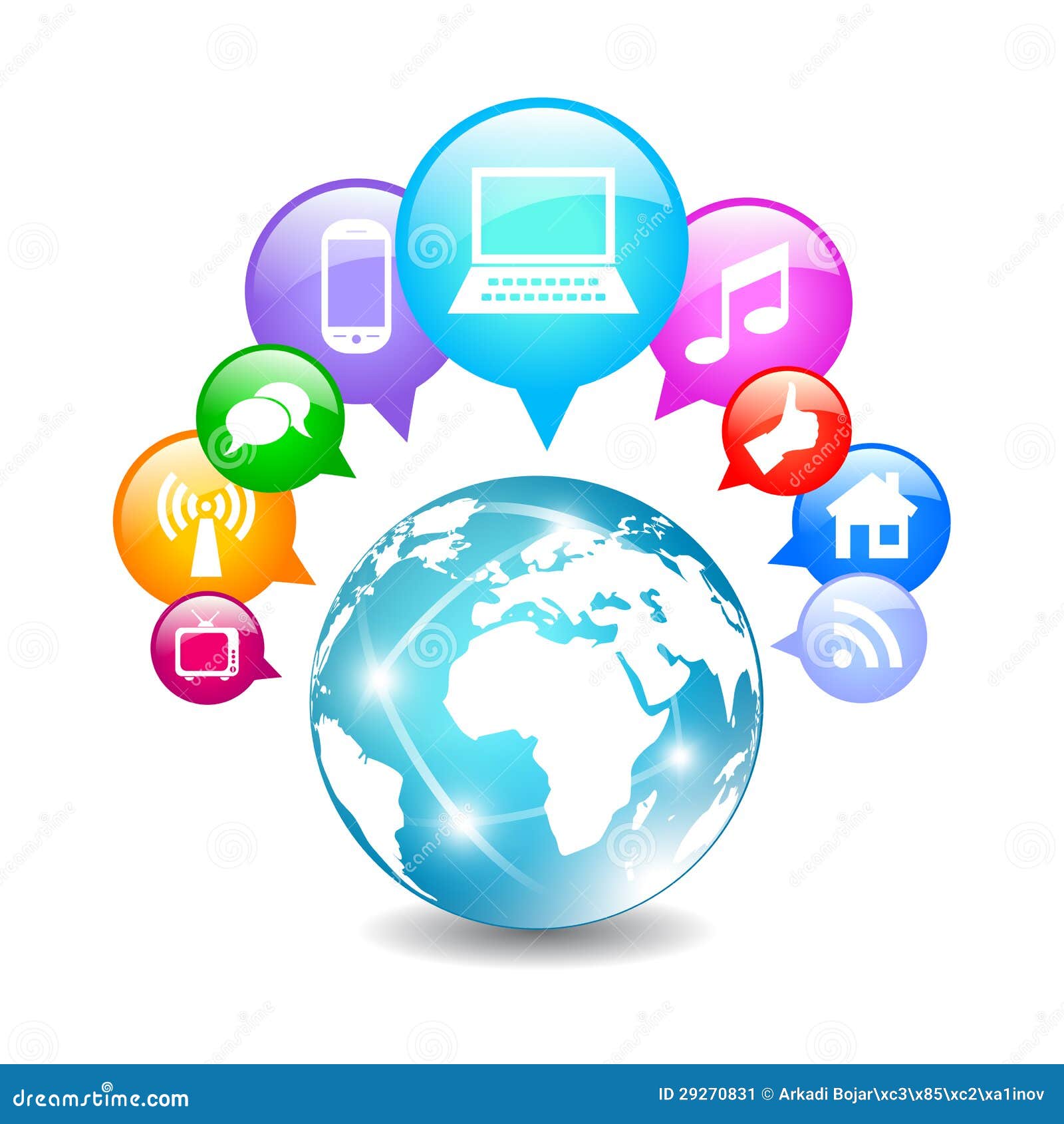 Comunicación Global Del Vector Ilustración del Vector - Ilustración de ...