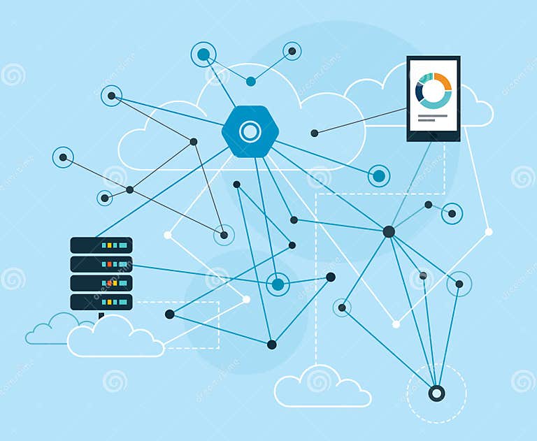 Comunicaciones De Datos Grandes Ilustración del Vector - Ilustración de ...