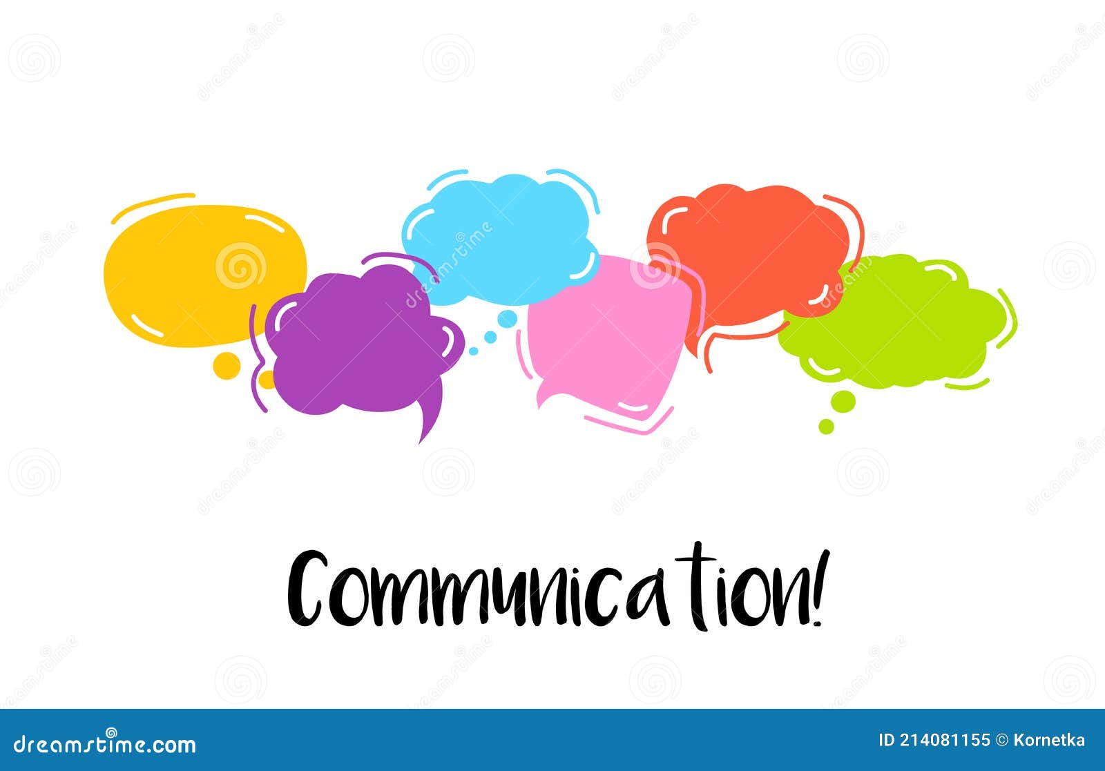 Comunication. Bright Color Dialog Speech Bubbles on White Background ...