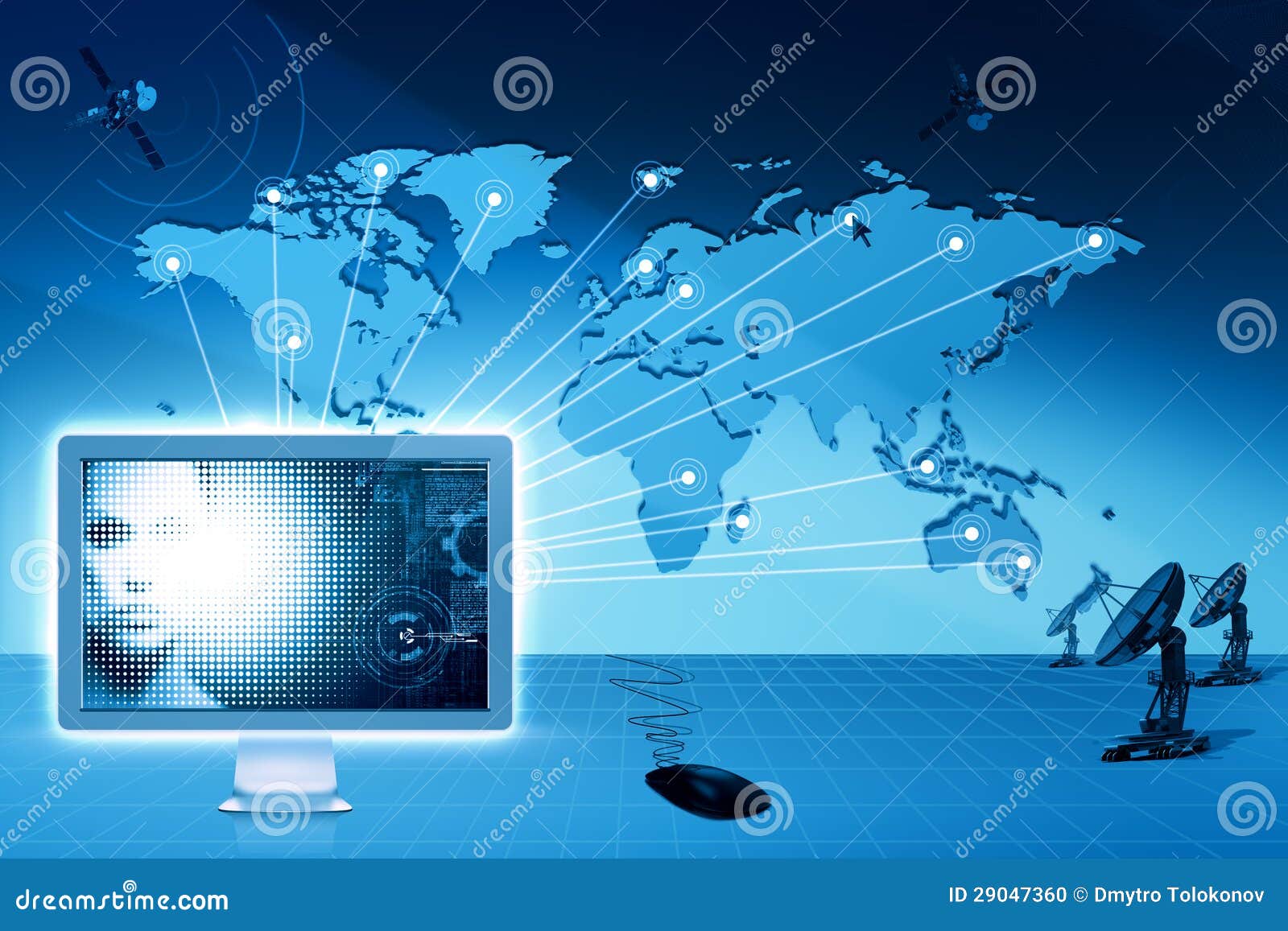 Comunicazioni Globali Ed Internet. Illustrazione di Stock ...