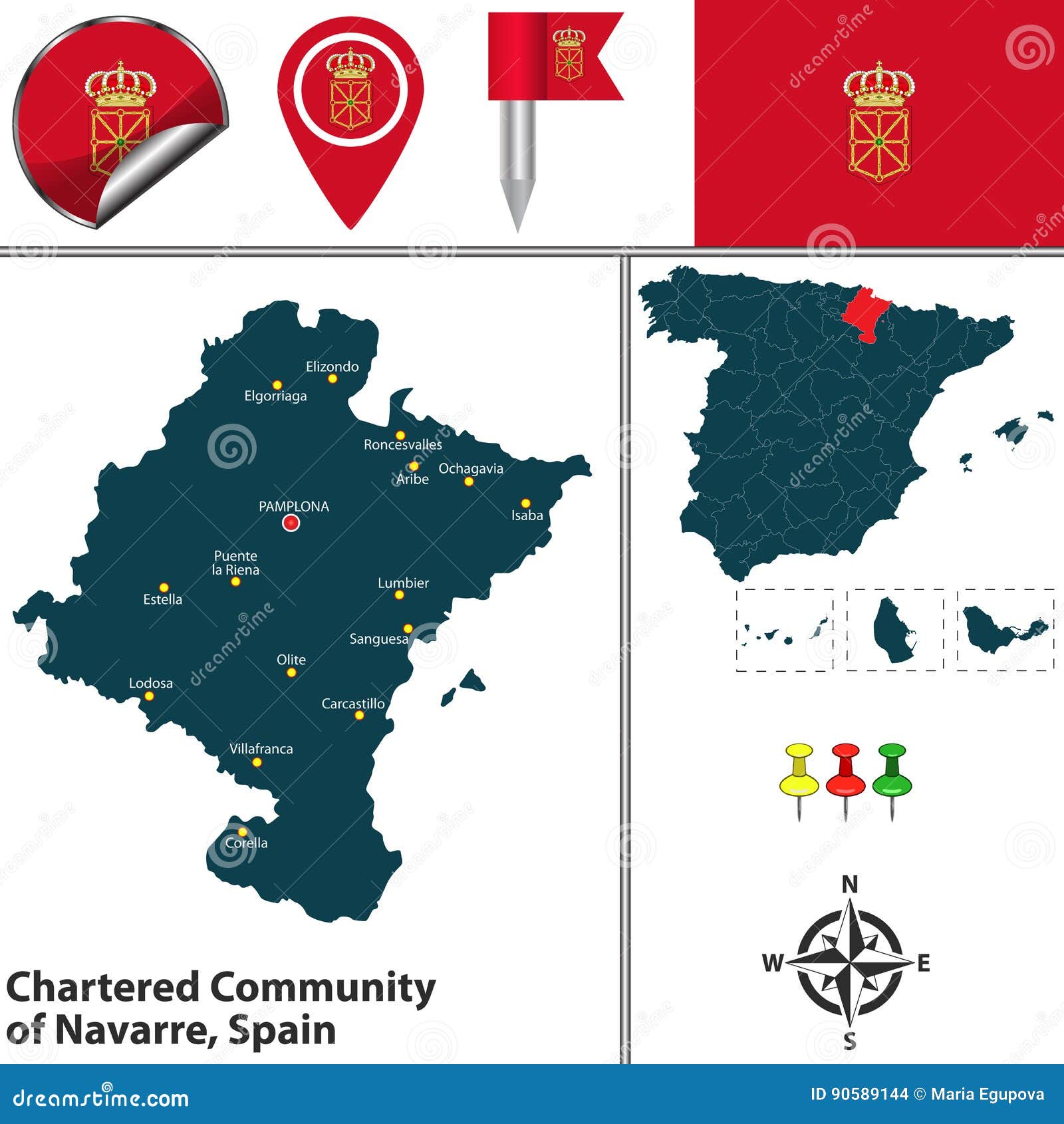 A Comunidade Fretada De Navarra, Espanha Ilustração do Vetor ...