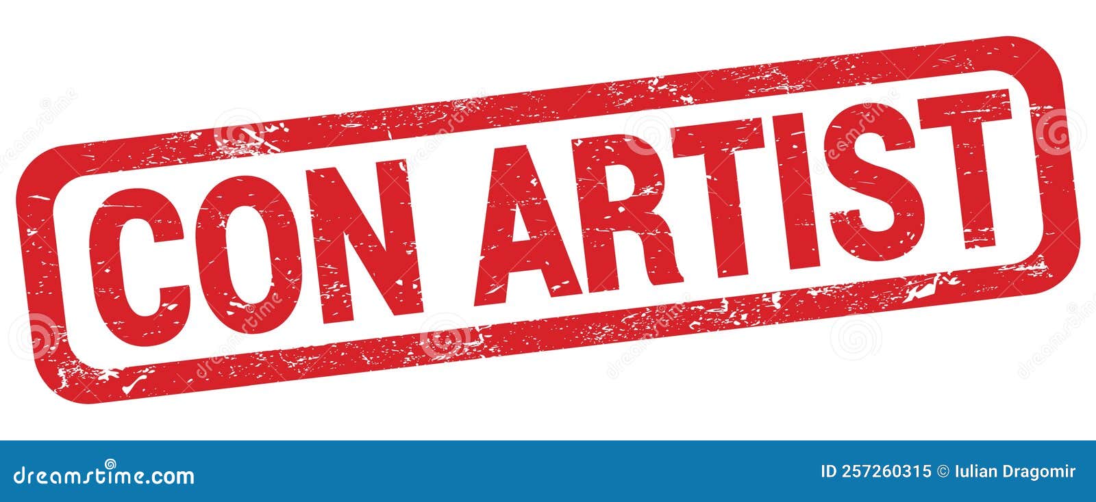 CON ARTIST Text Written on Red Rectangle Stamp Stock Illustration ...