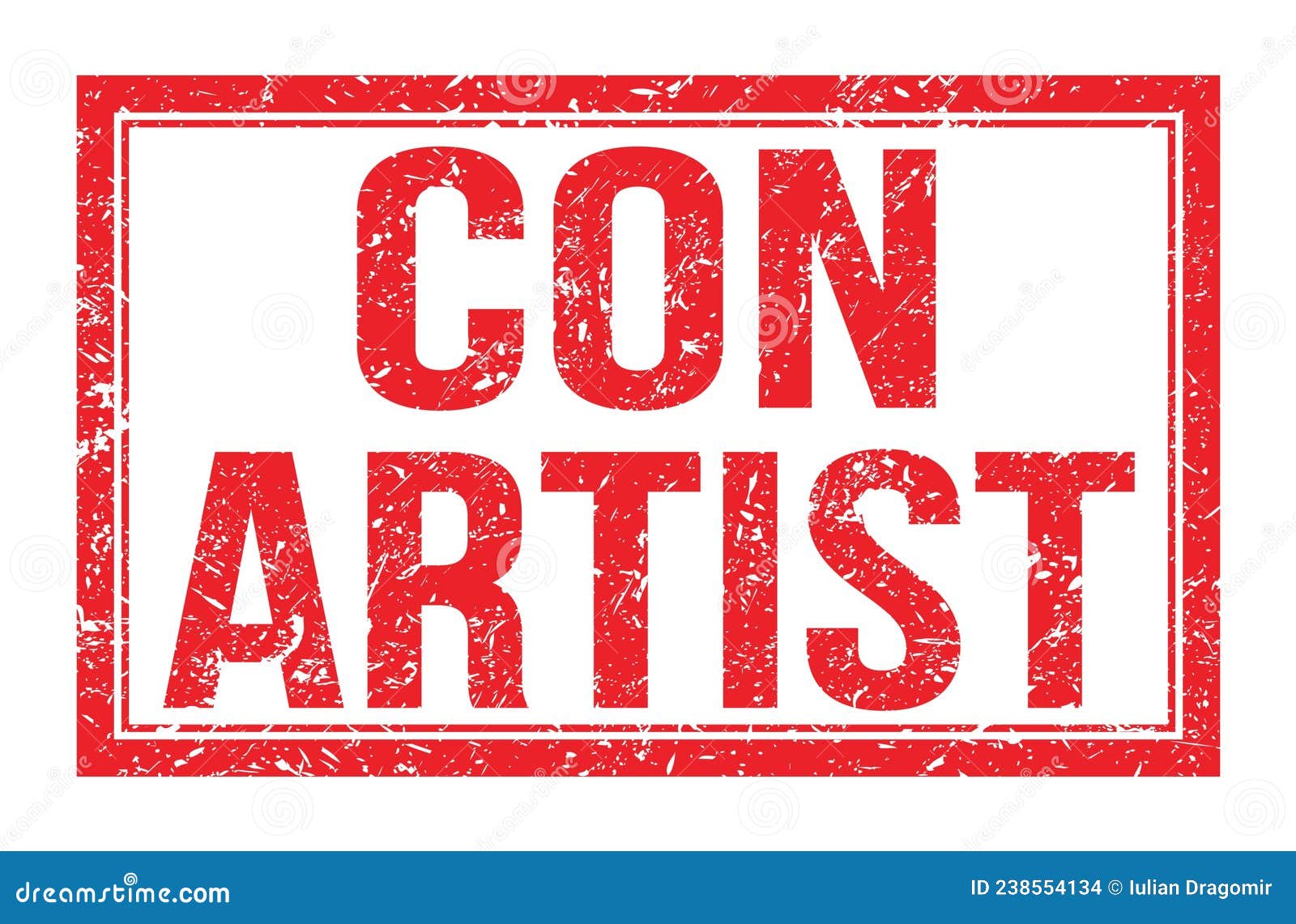 CON ARTIST, Words on Red Rectangle Stamp Sign Stock Illustration ...