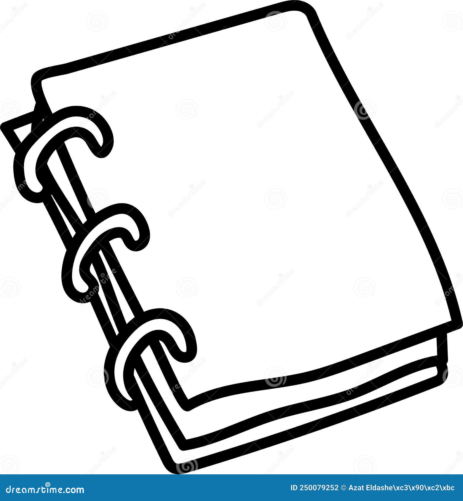 Con Black Outline Notebook for Writing Stock Vector - Illustration of ...