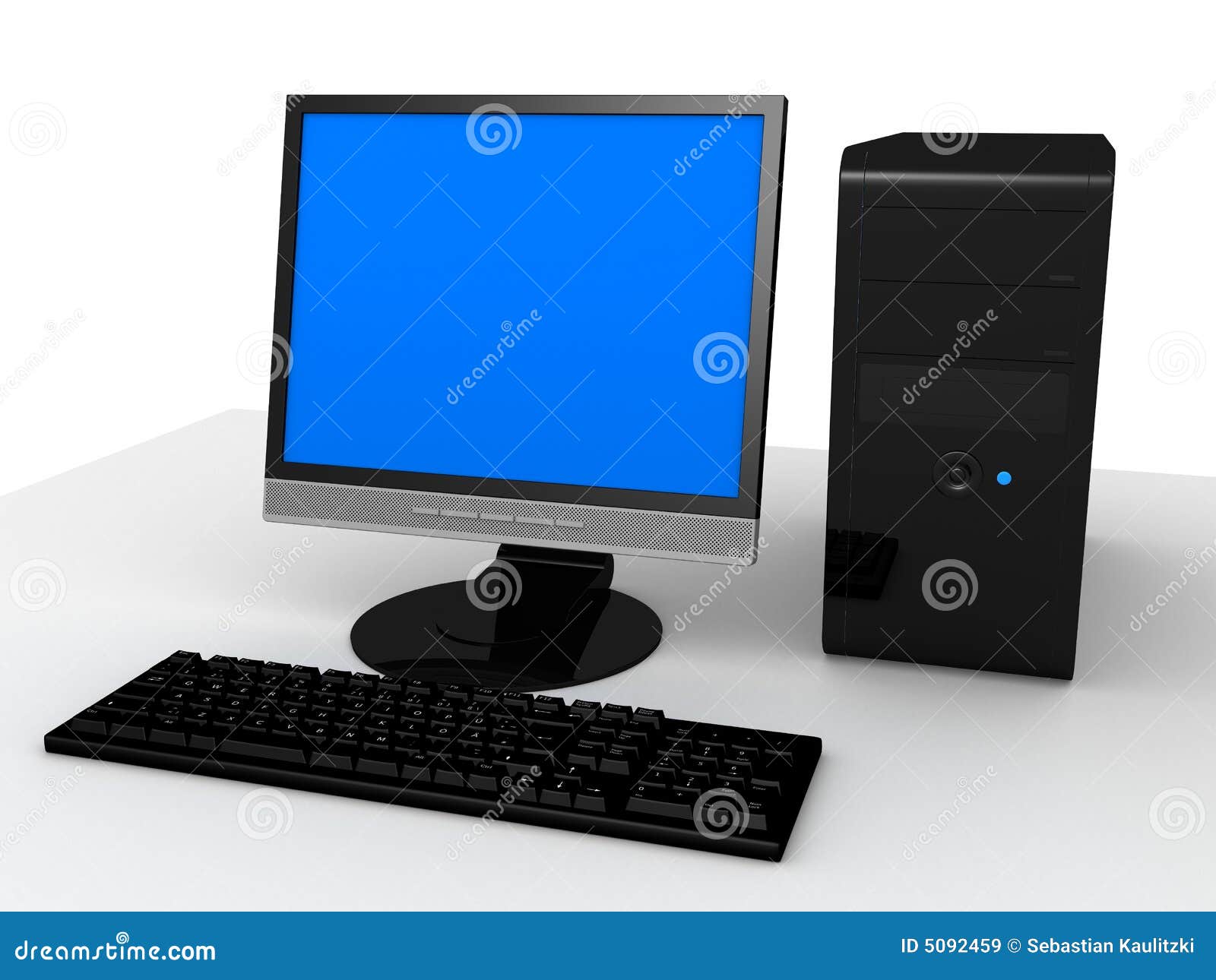 Con computer personale illustrazione di stock. Illustrazione di sistema ...