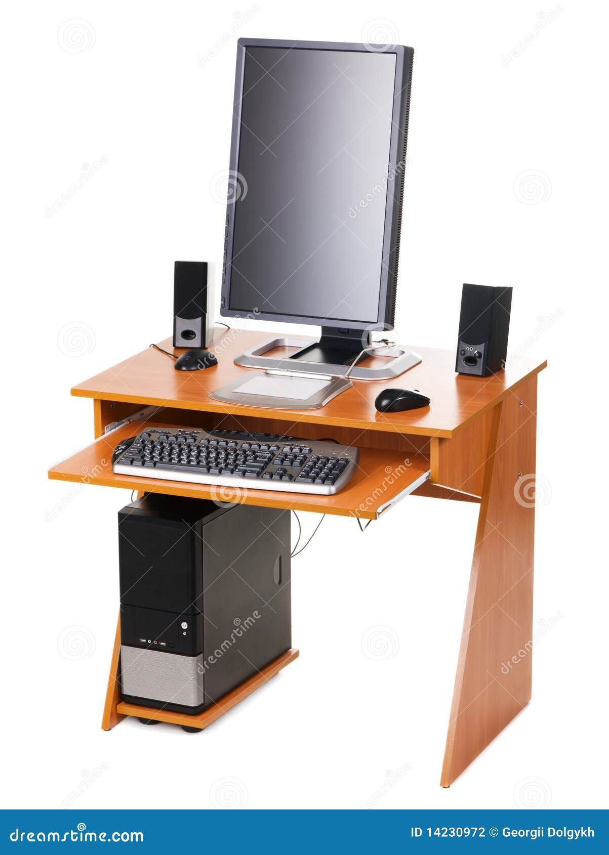 Con Computer Personale Moderno Su Una Tabella Fotografia Stock ...