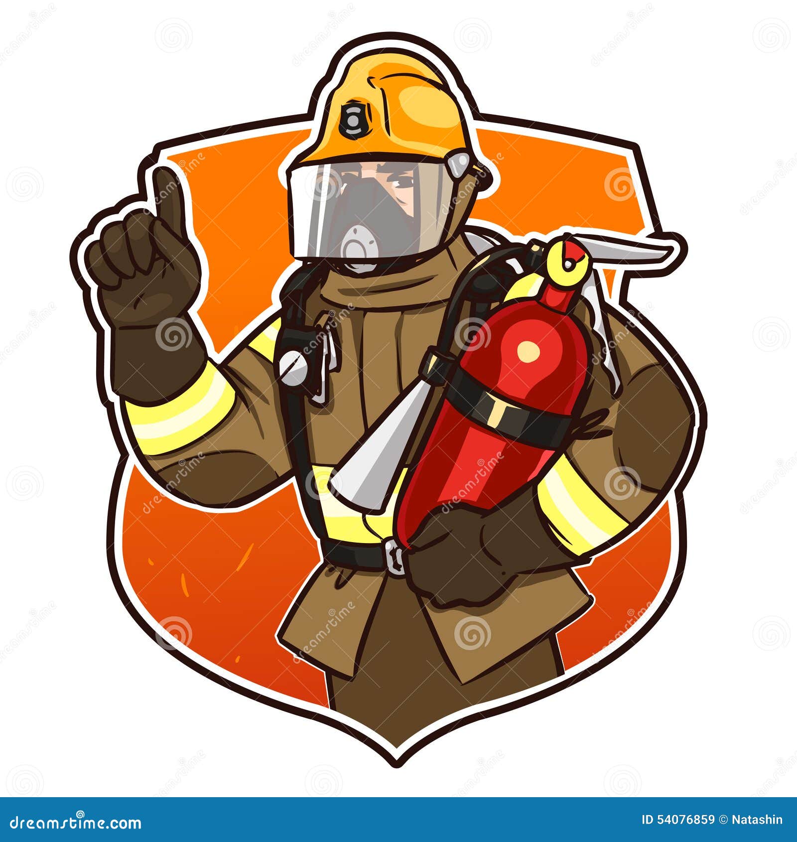 Con el extintor ilustración del vector. Ilustración de aislado - 54076859