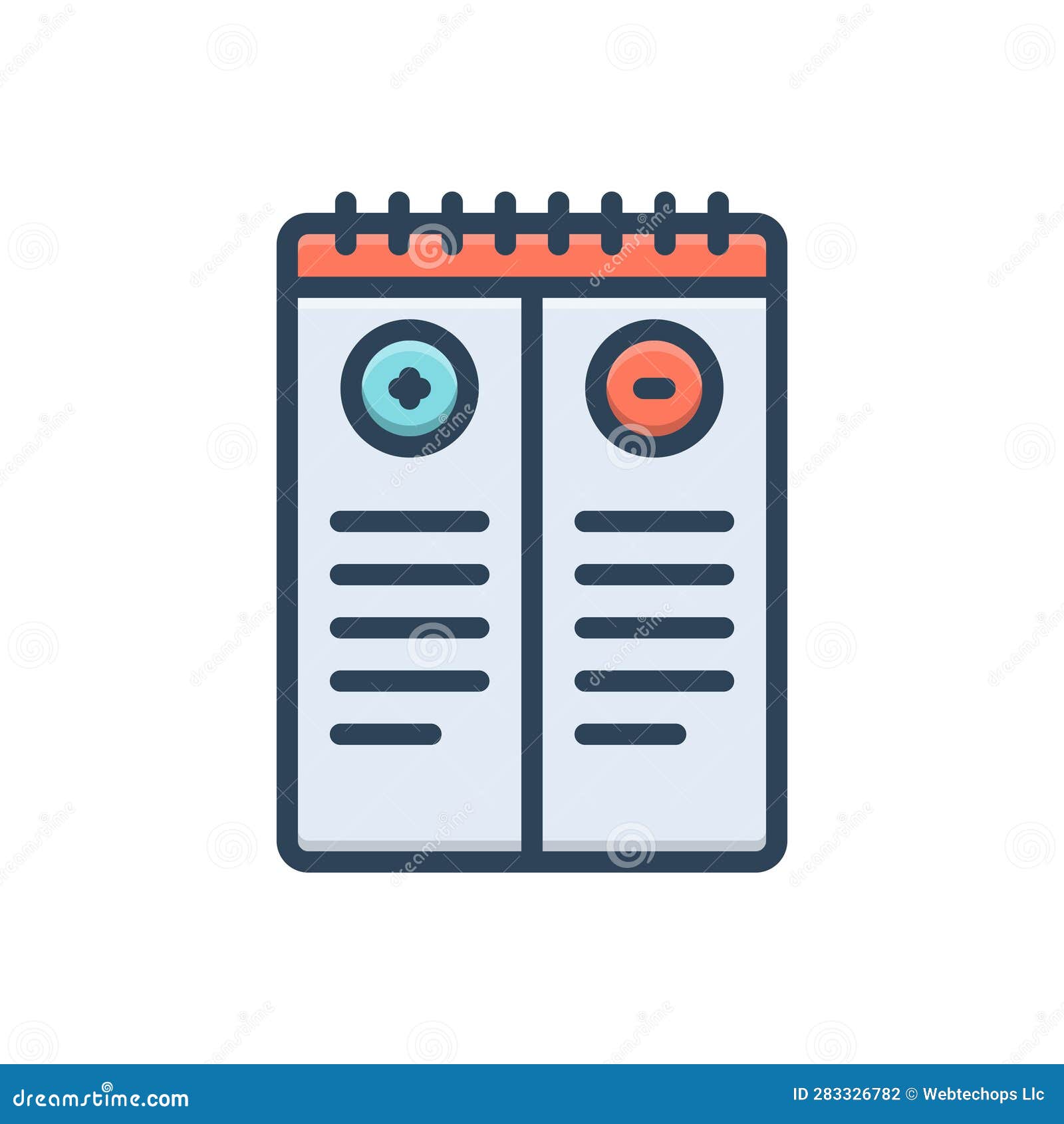 Color Illustration Icon for Con, Pros Cons and Plus Stock Illustration ...