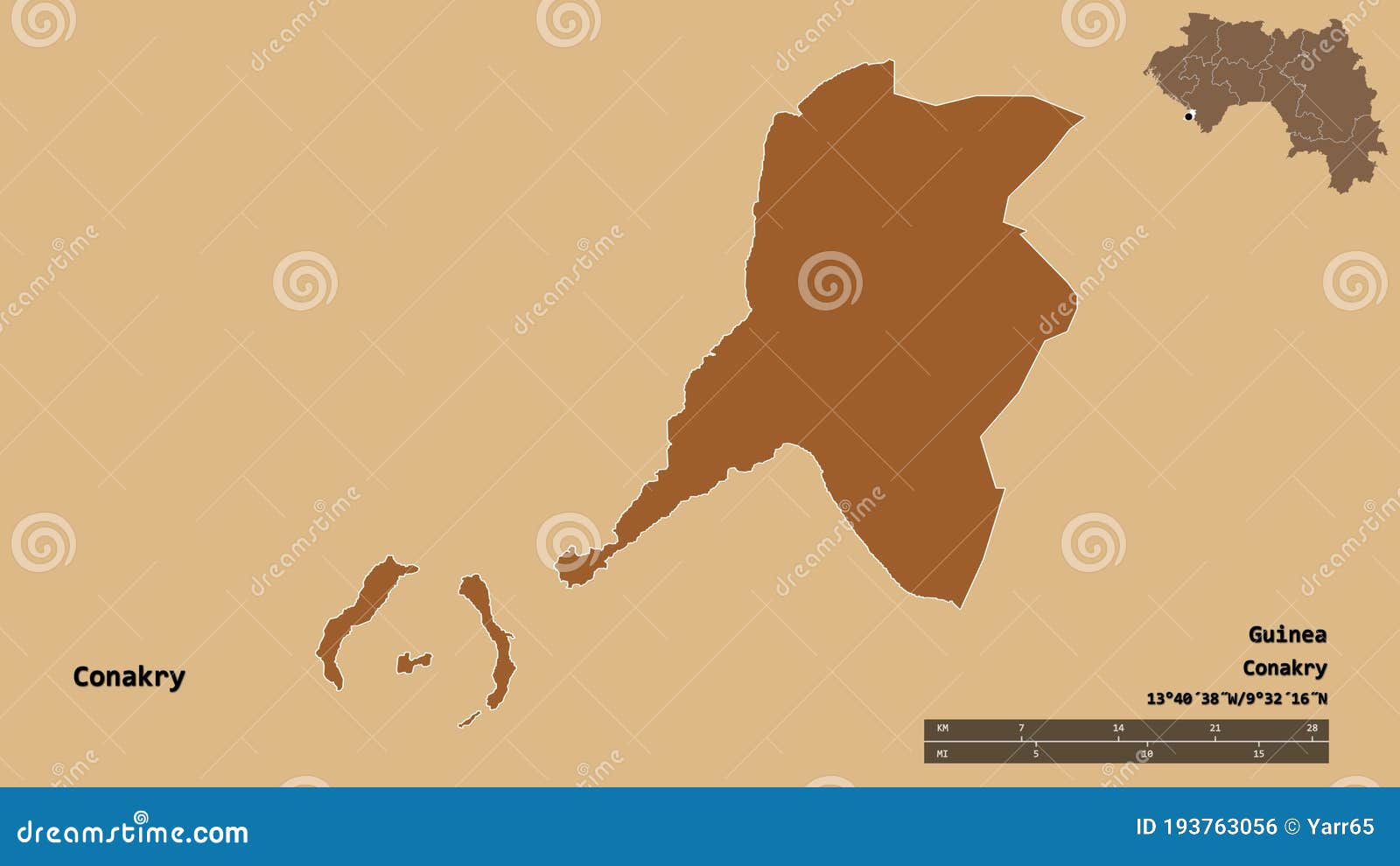Conakry, Region of Guinea, Zoomed. Pattern Stock Illustration ...