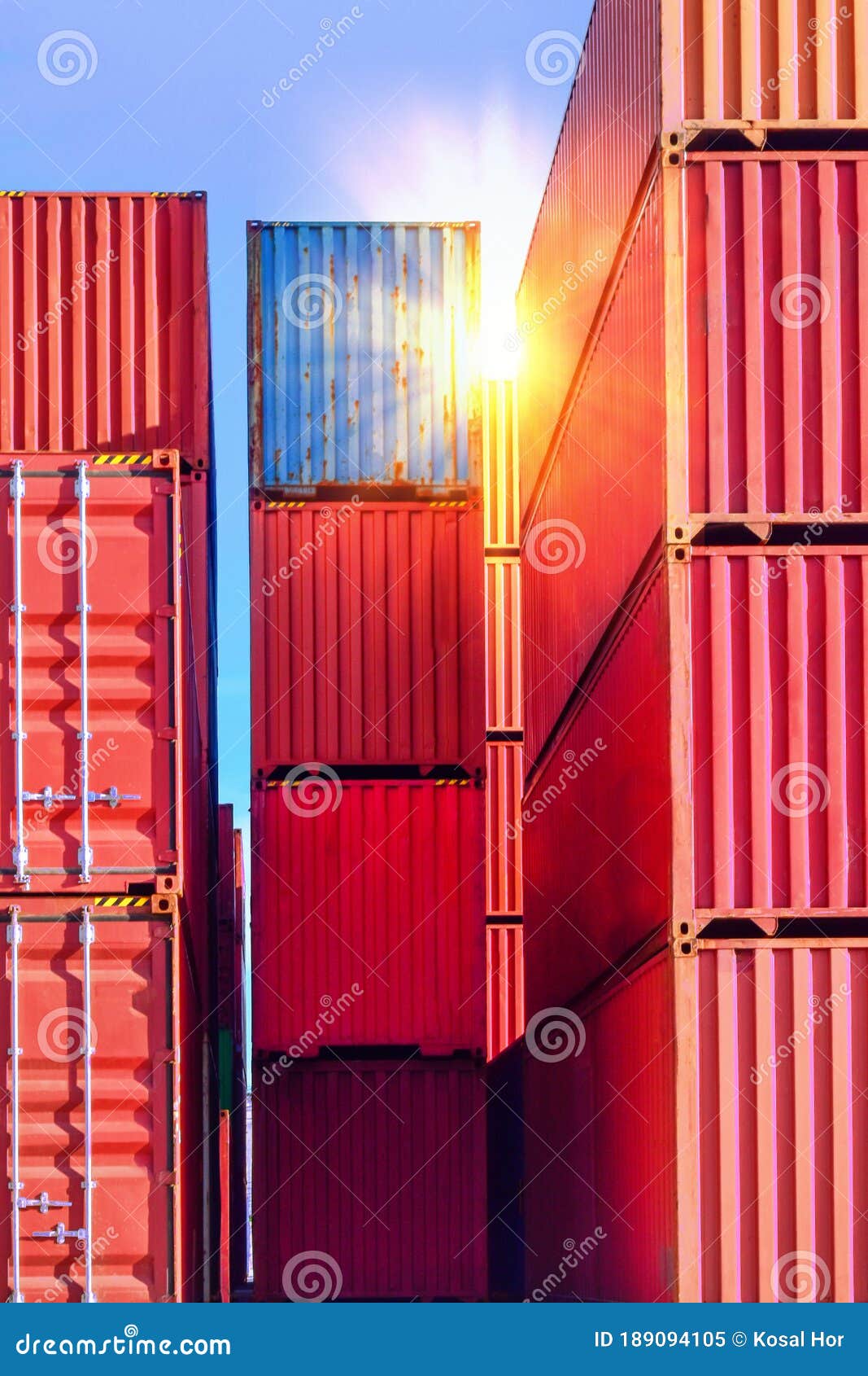 Conatiners Stack Inside Container Yard Container Port Terminal Operations Stock Image Image