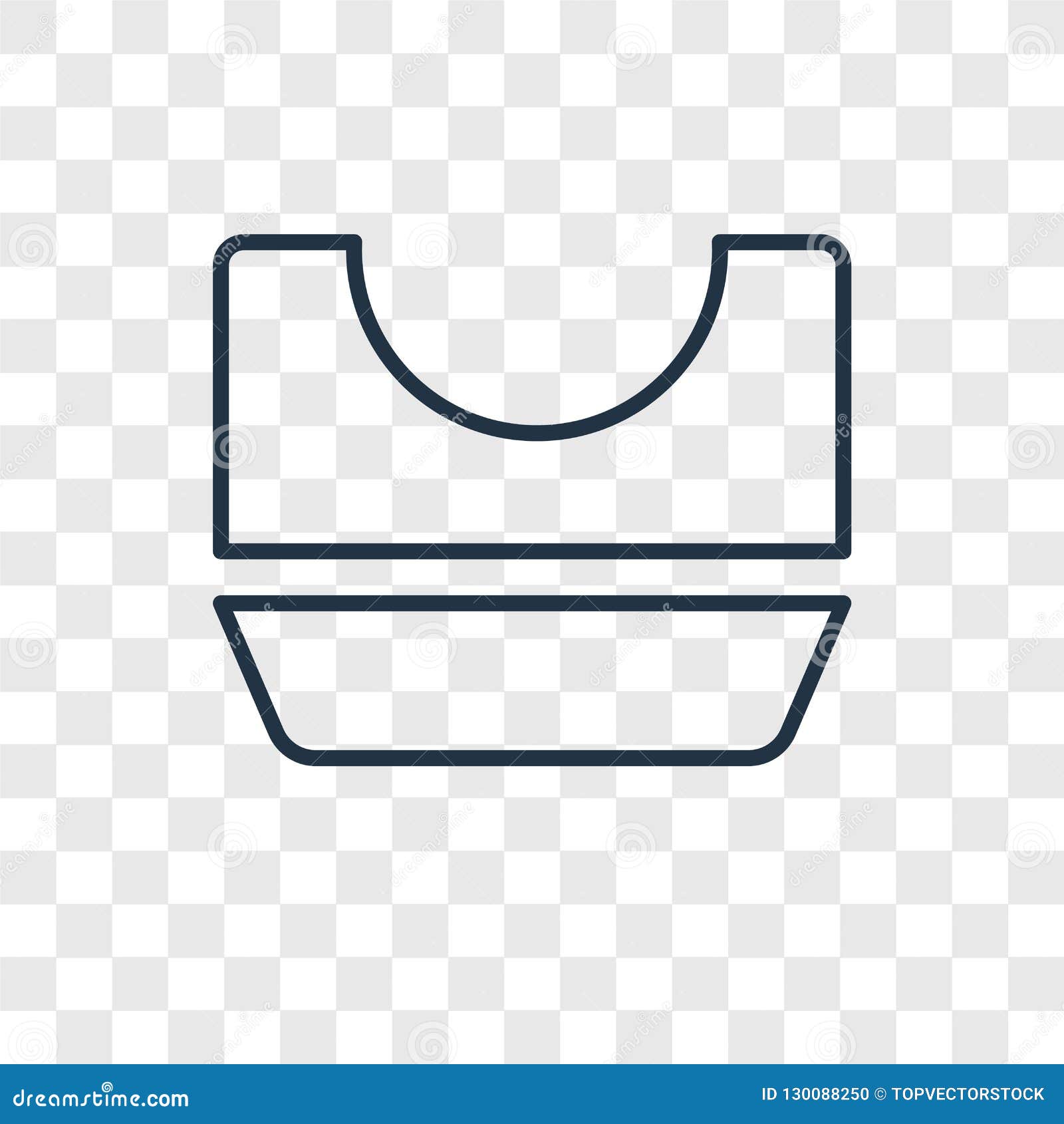 Concave Concept Vector Linear Icon Isolated on Transparent Background ...