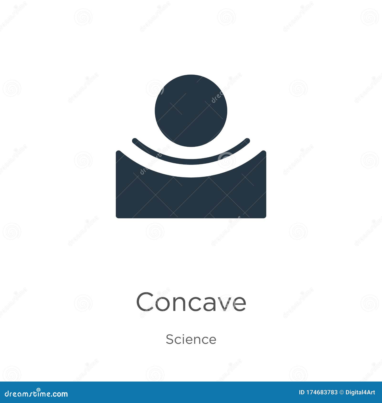 Concave Icon Vector. Trendy Flat Concave Icon from Science Collection ...
