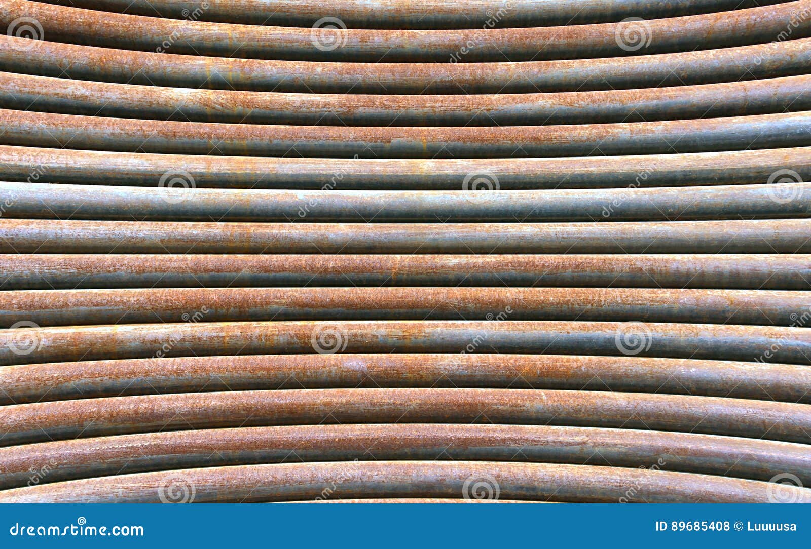 Concave Light Blue Rusty Iron Pipe Background Texture Stock Photo ...