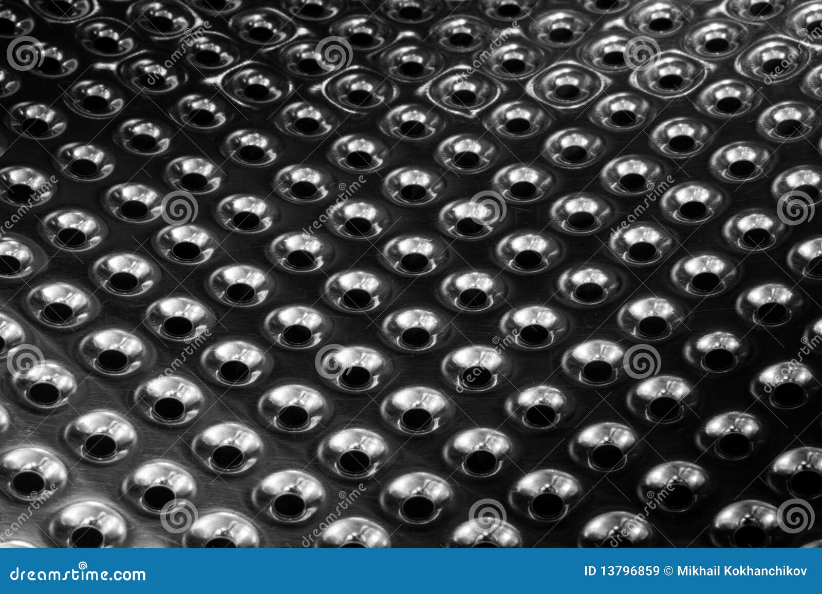 Concave Metal Surface Background with Holes Stock Image - Image of dark ...