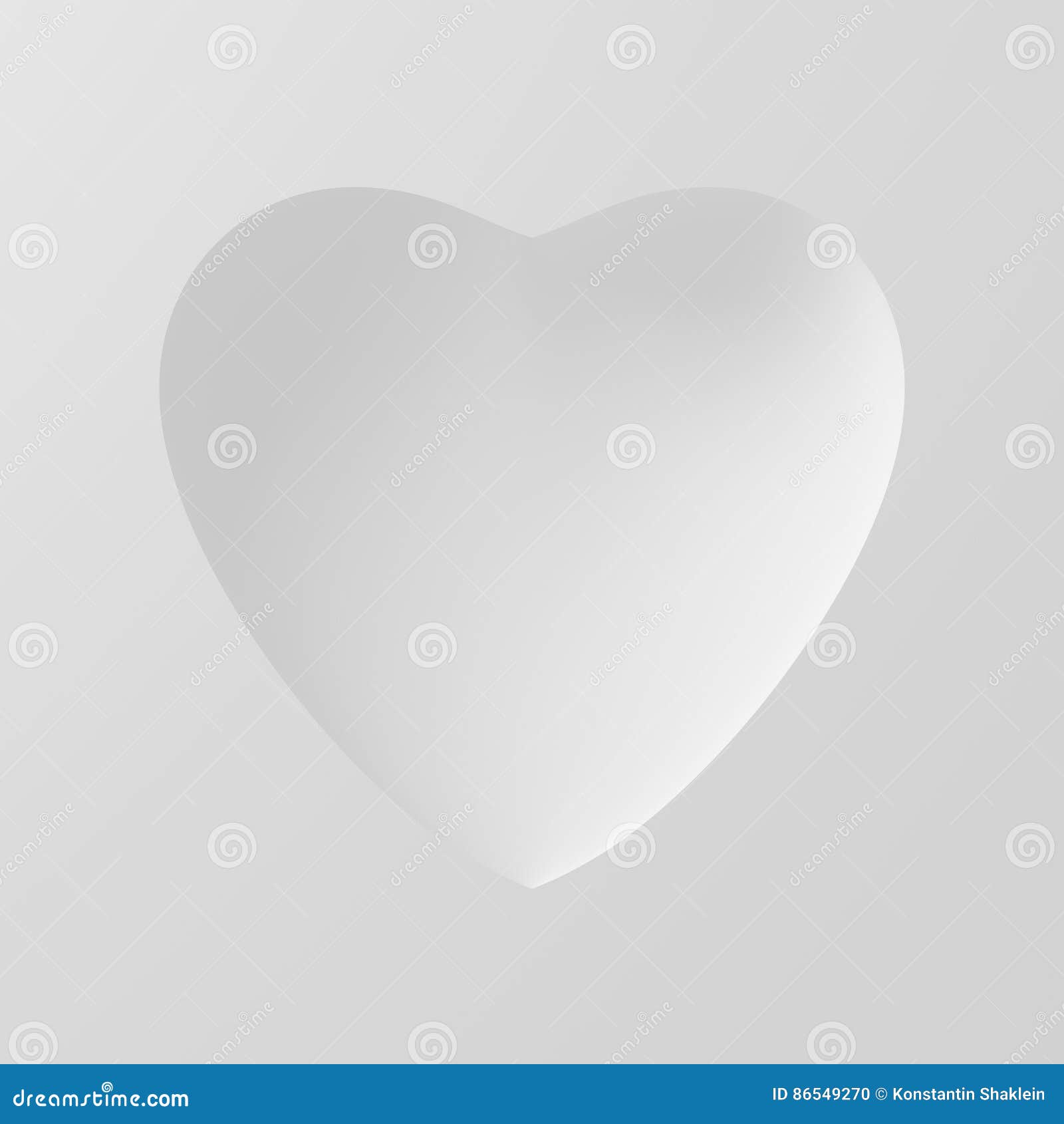Concave Shape Of White Heart On White Background Stock Photography ...