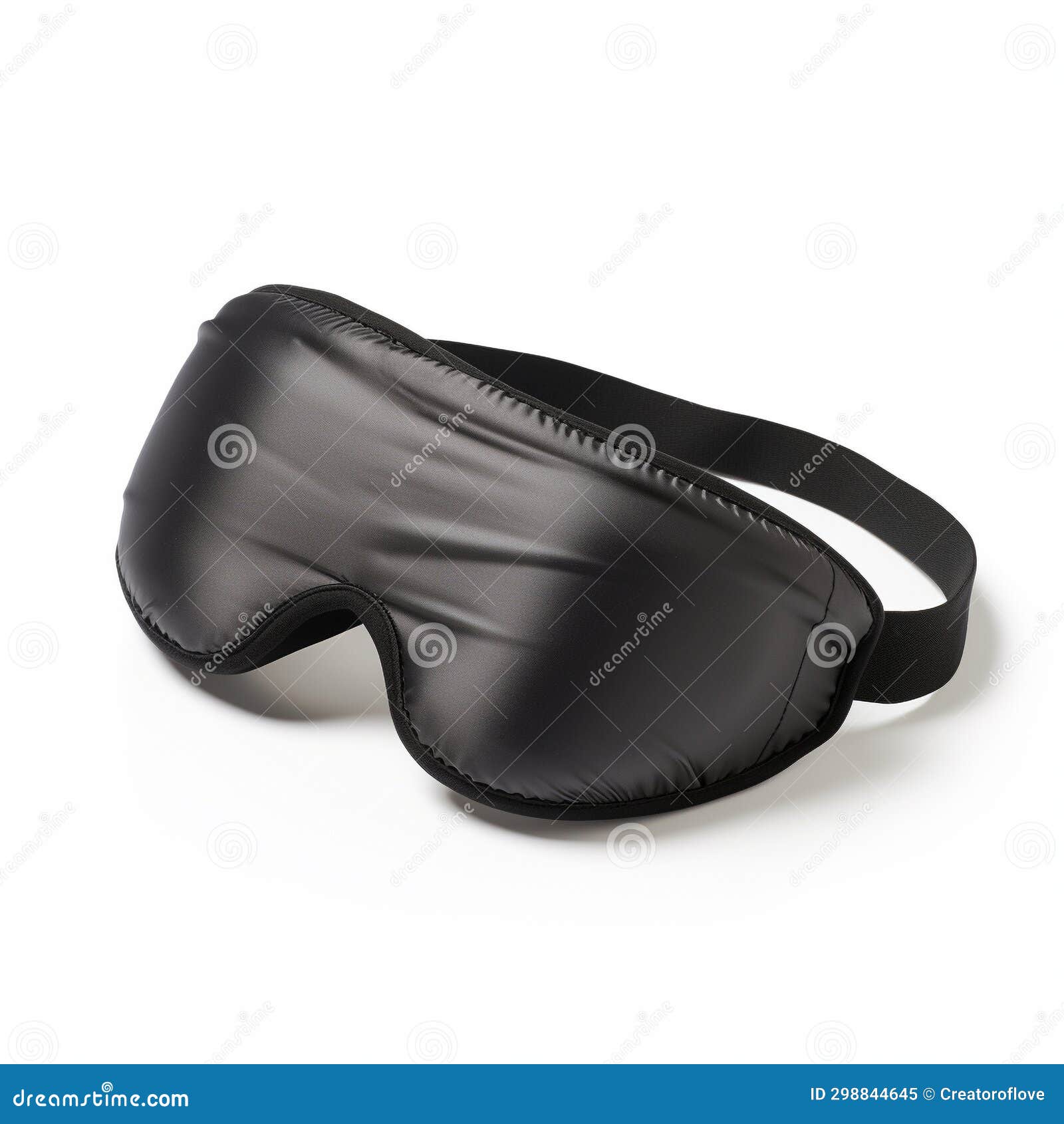 Concave Silk Black Sleep Mask on White Background Stock Illustration ...