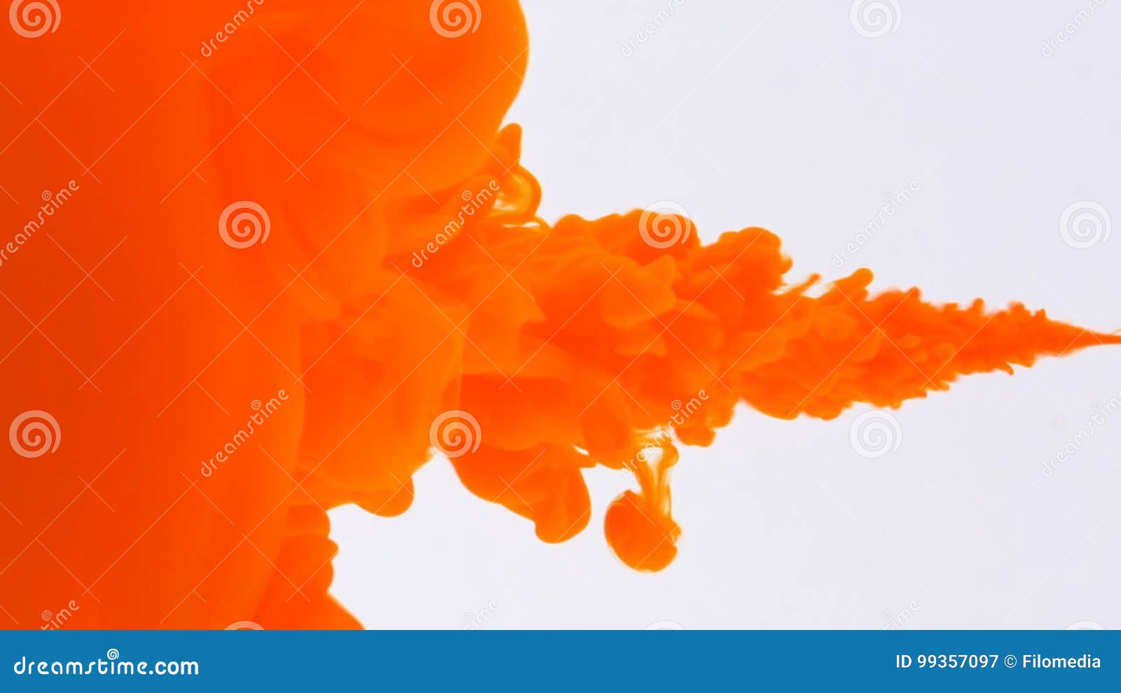 Conce-pt of Orange Paint Ink Jet Streaming through Water and Coloring ...