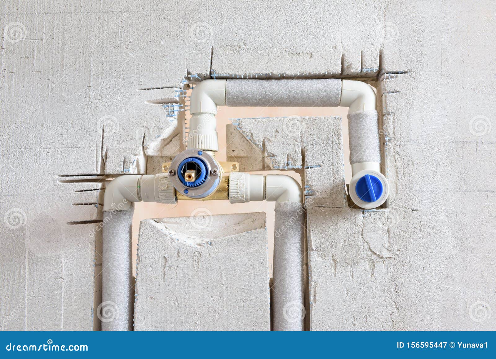 Faucet Concealed Installation Stock Image - Image of installation, bath ...