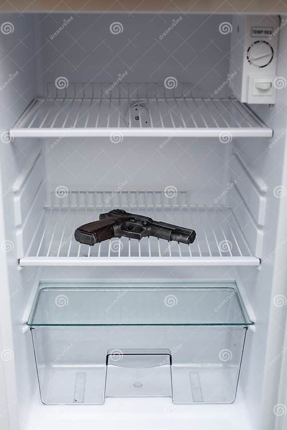 Concealed gun stock photo. Image of freezer, refrigerator - 25601572
