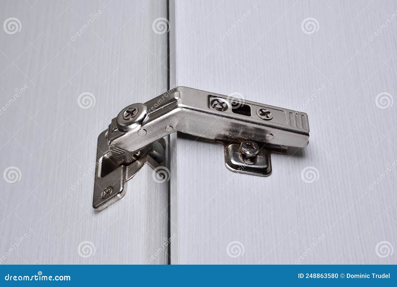 Concealed Hinge for Corner Doors Stock Photo - Image of cabinet, iron ...