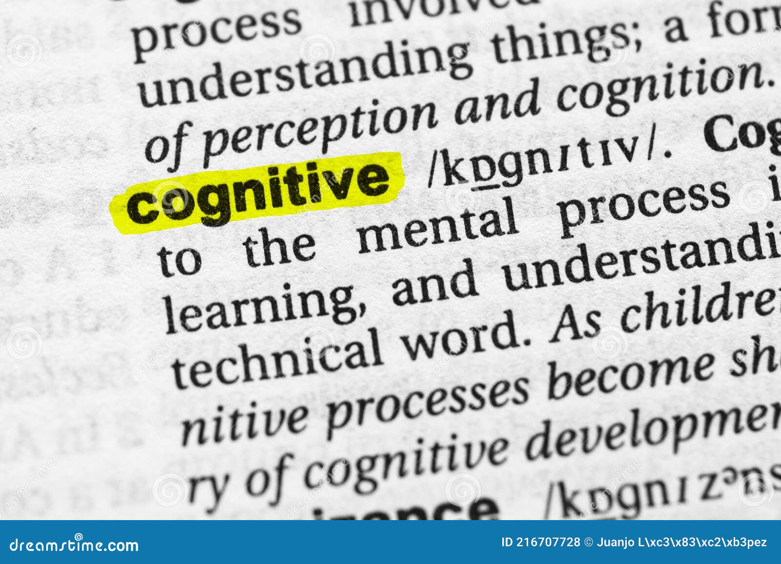 Conceito Cognitivo De Palavra Destacado E Significado Foto de Stock ...