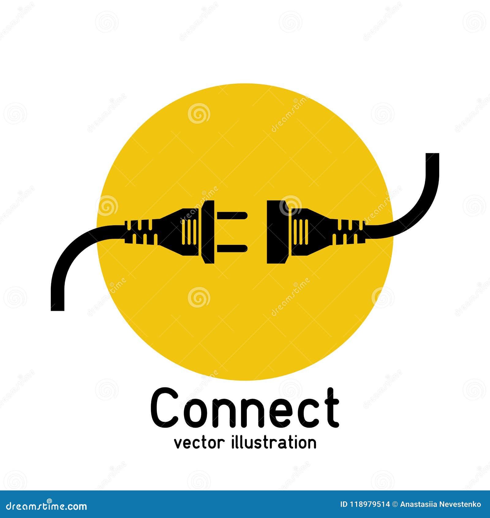 Conceito da conexão, ícone ilustração do vetor. Ilustração de soquete ...
