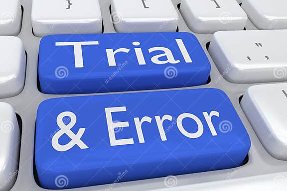 Conceito Da Tentativa E Erro Ilustração Stock - Ilustração de monitor ...