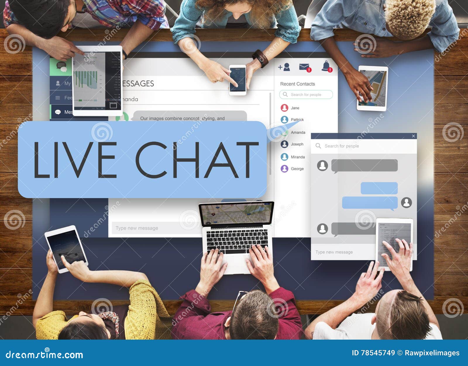 Conceito Da Web De Live Chat Chatting Communication Digital Imagem de ...