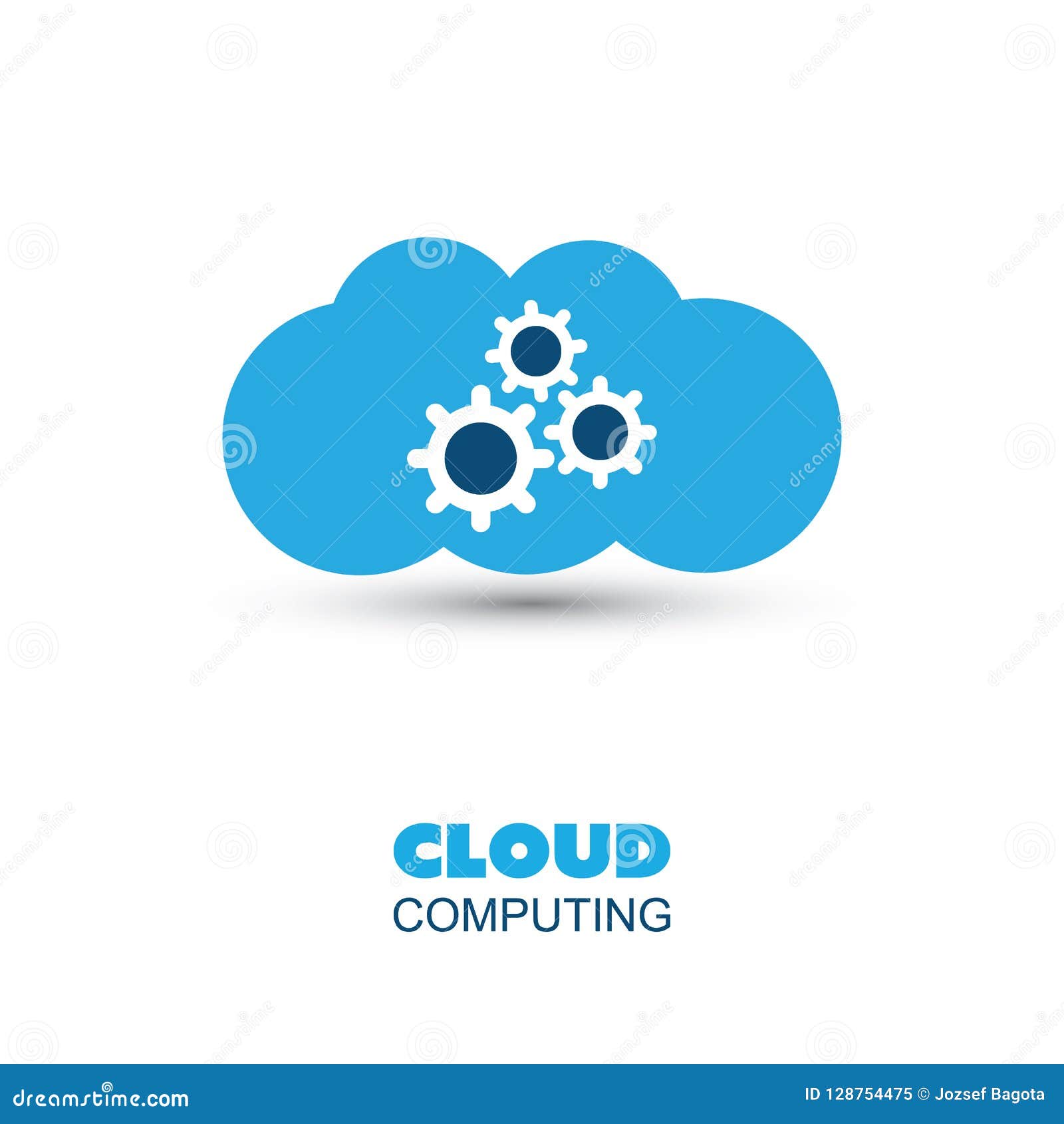 Conceito De Cloud Computing, Logo Design Dado Forma Nuvem Com Rodas ...