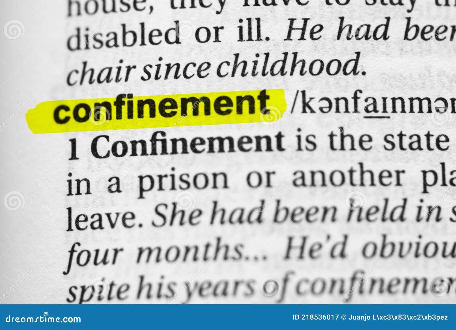 Conceito De Confinamento De Palavras Destacado E Significado Imagem de ...