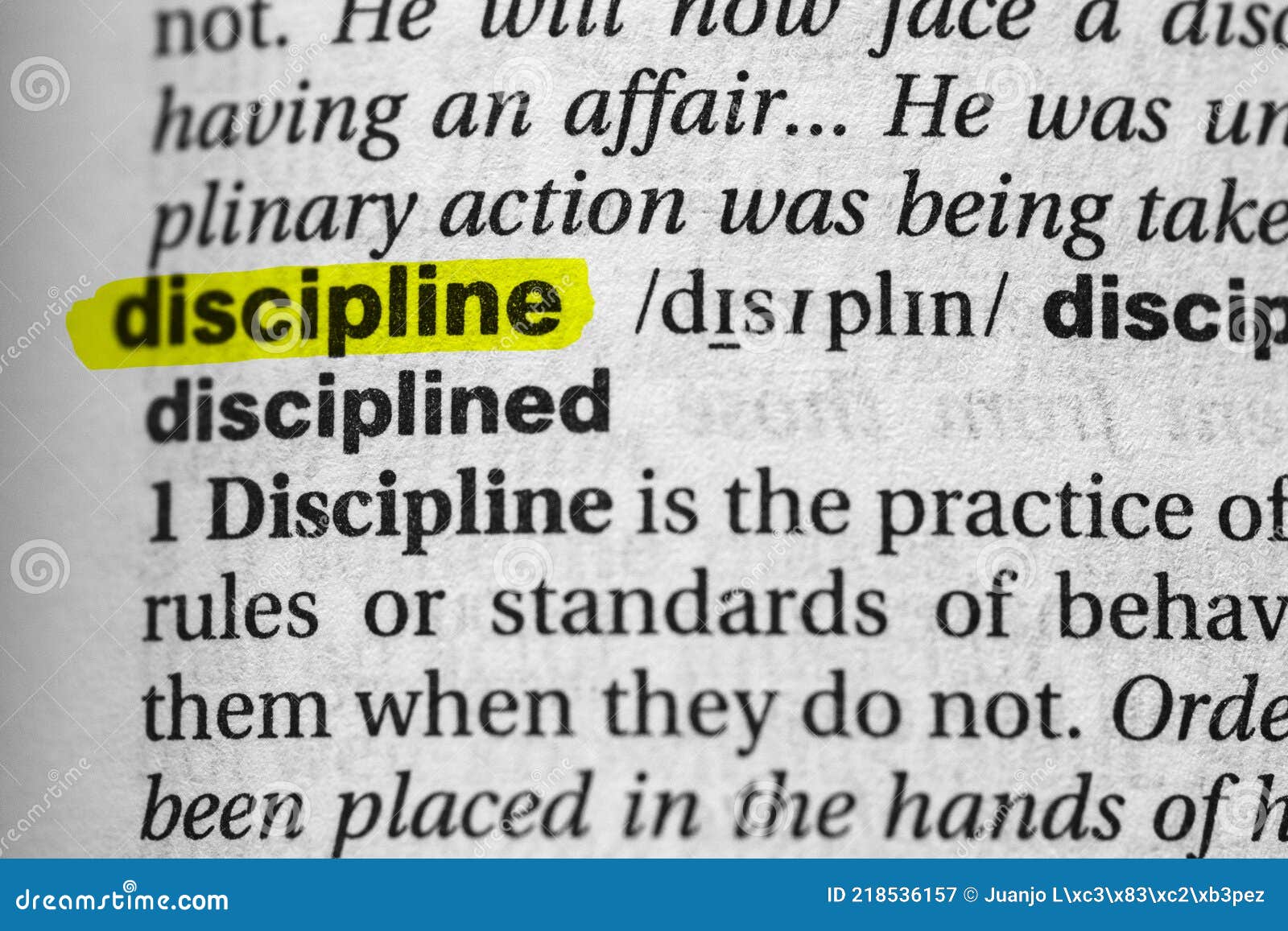 Conceito De Disciplina De Palavra Destacado E Significado Imagem de ...