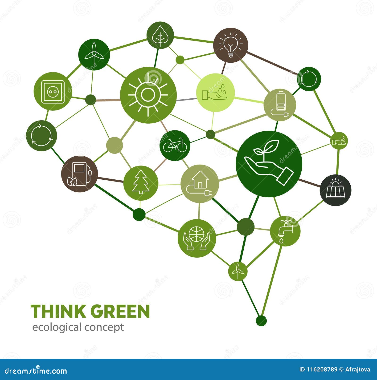 Conceito De Eco - Pense O Verde Ilustração do Vetor - Ilustração de ...