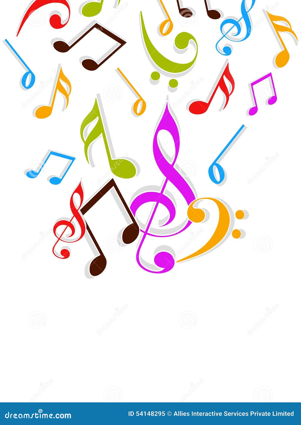 Conceito De Notas Musicais Coloridas Ilustração Stock - Ilustração de ...