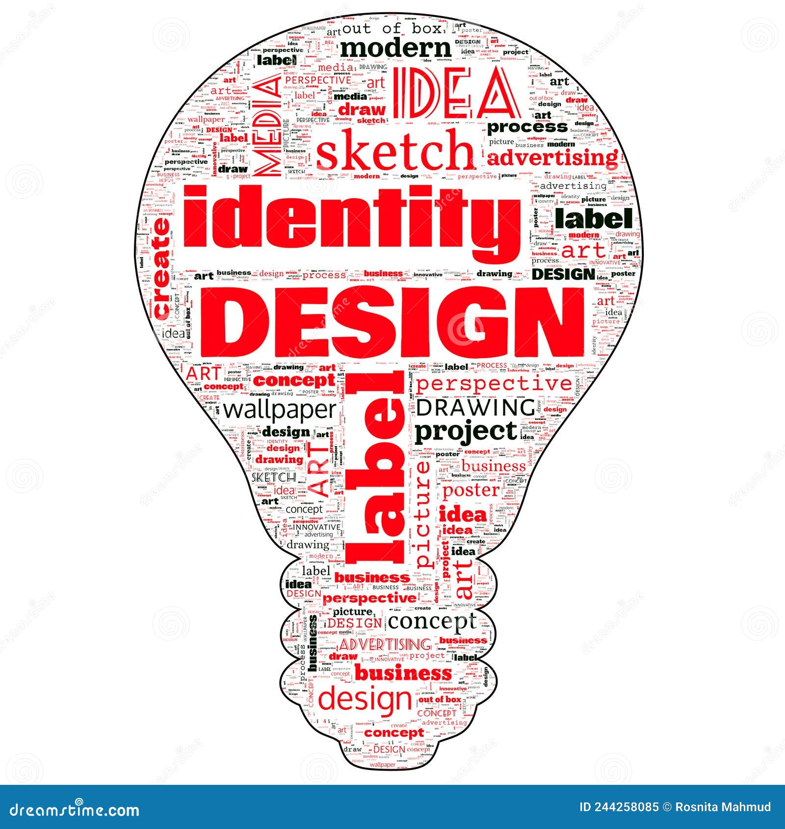 Conceito De Nuvem De Palavras De Design E Desenho Ilustração Stock ...