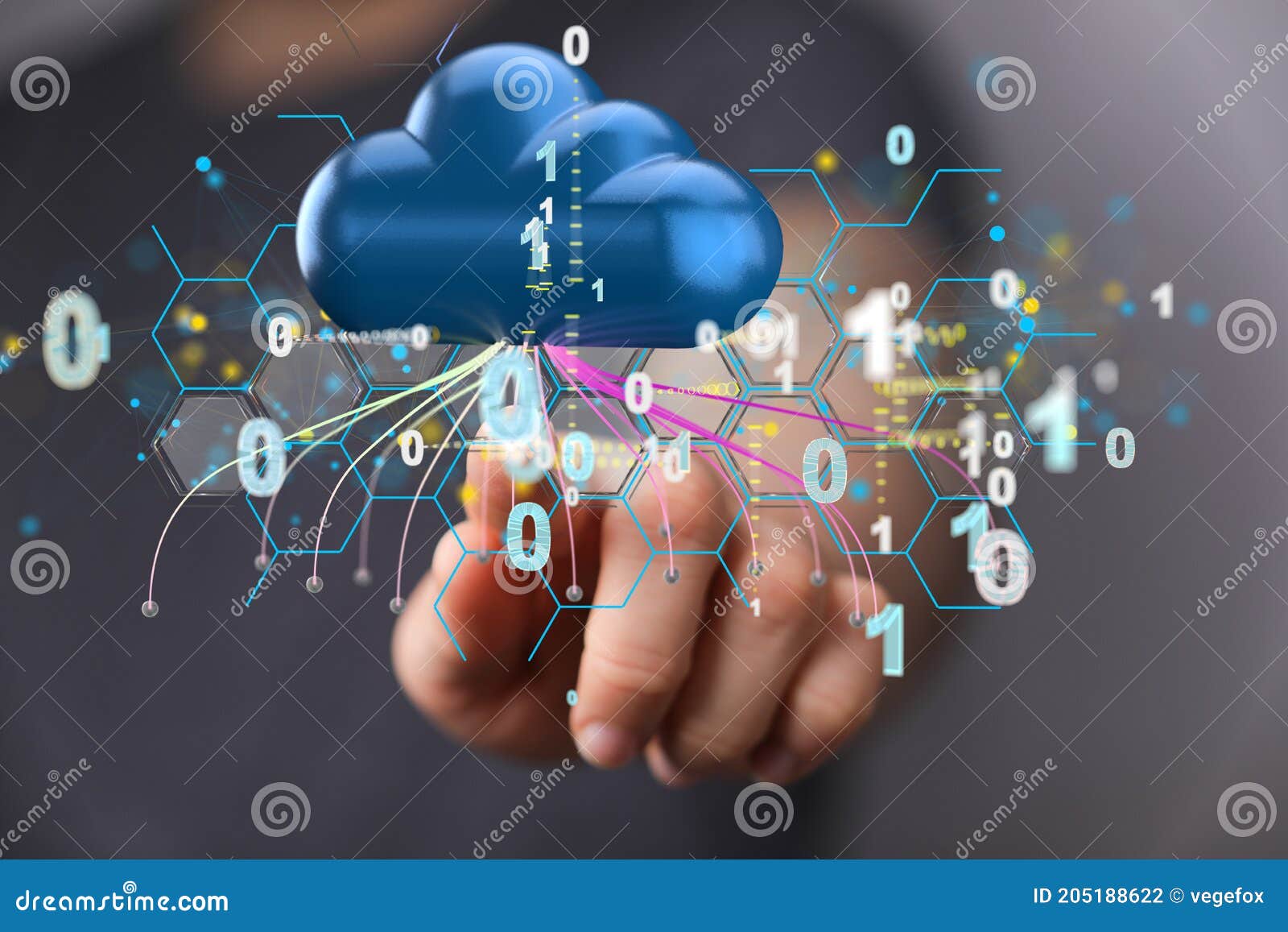 Conceito De Rede Digital Em Nuvem E De Dados Ilustração Stock ...