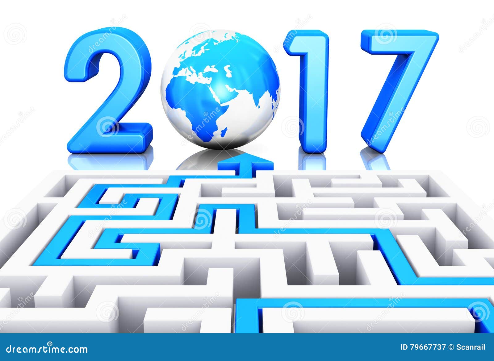 Conceito 2017 do ano novo ilustração stock. Ilustração de data - 79667737