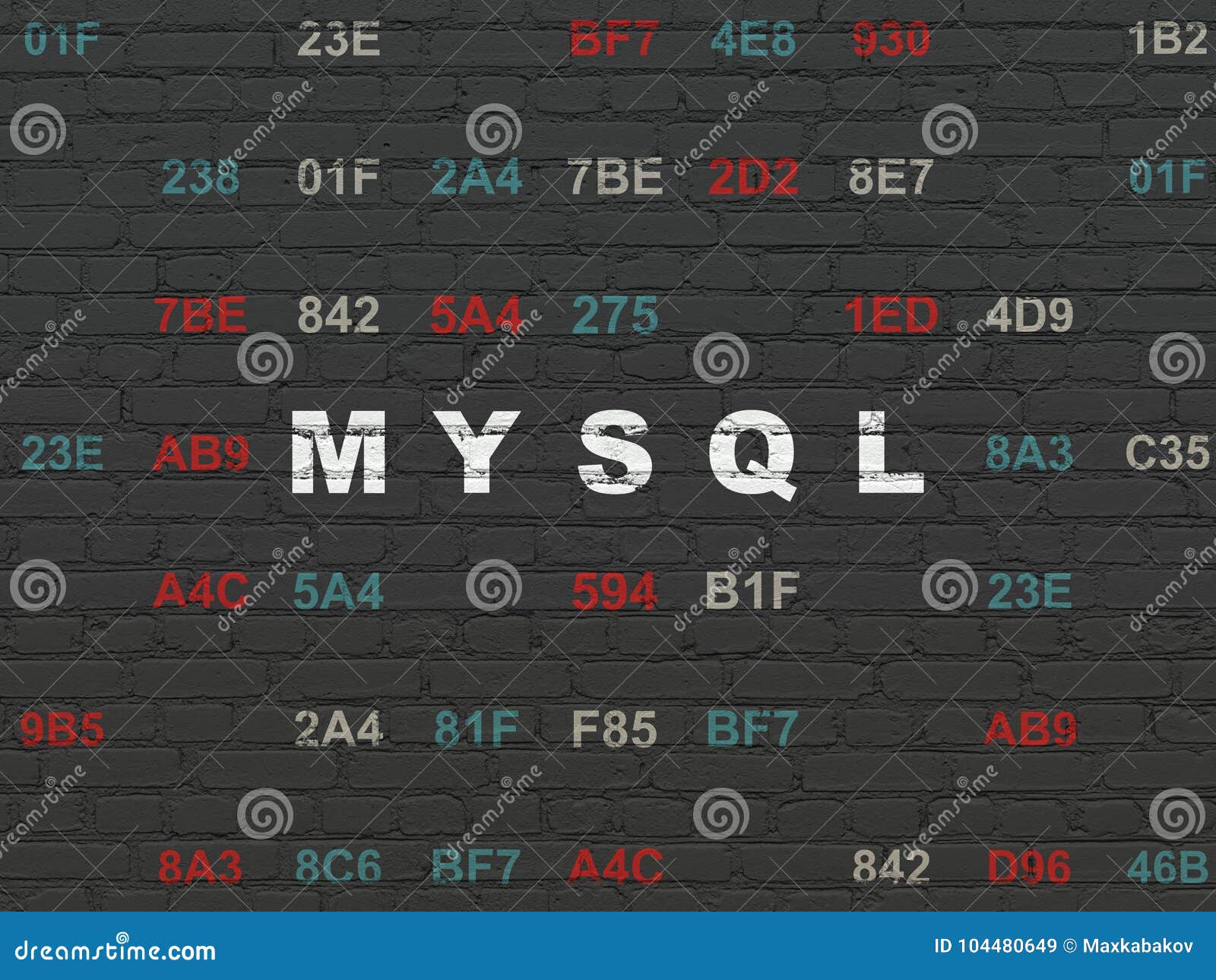 Conceito Do Base De Dados: MySQL No Fundo Da Parede Ilustração Stock ...