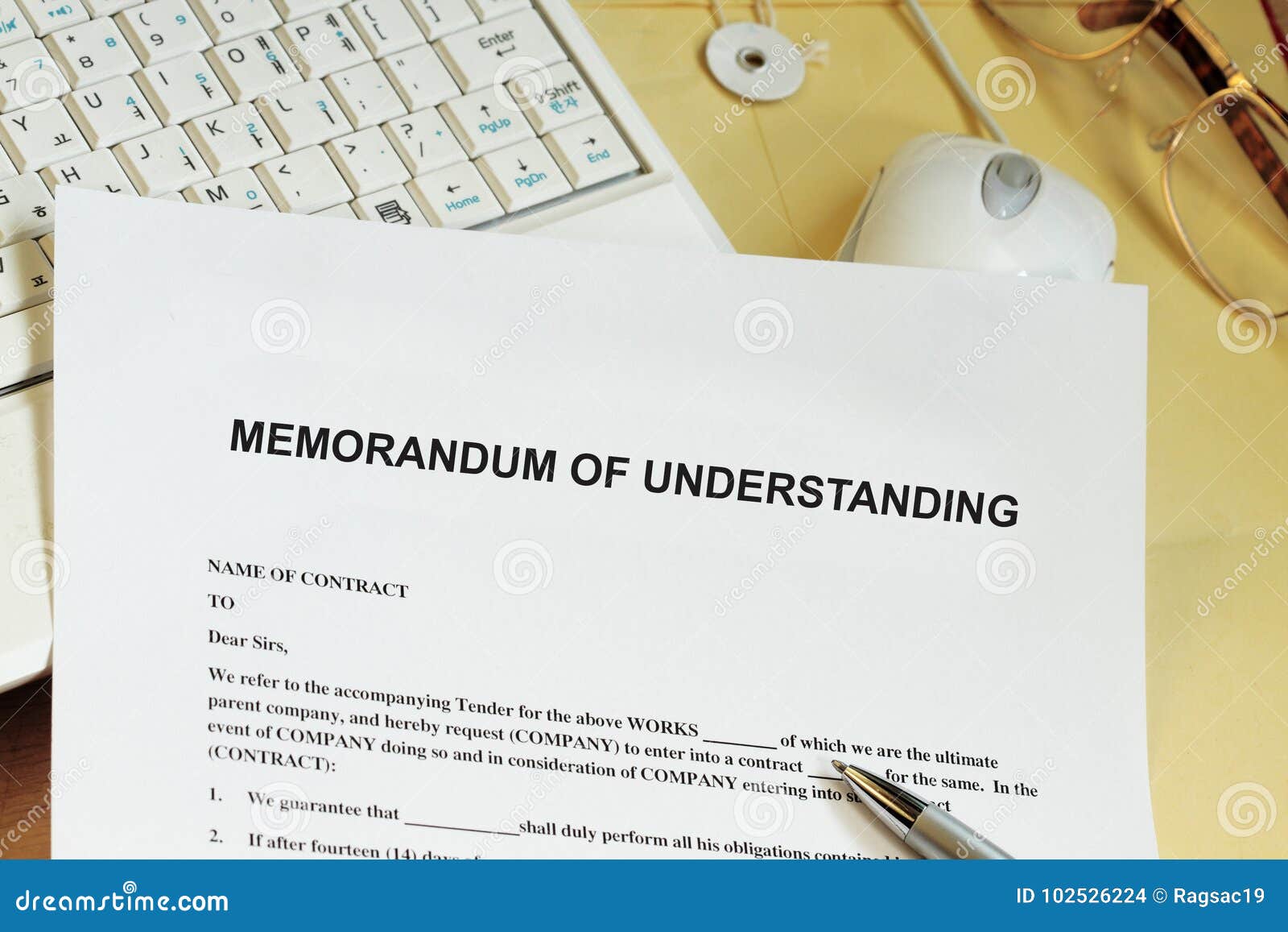 Conceito Do Memorando De Entendimento Foto de Stock - Imagem de ...