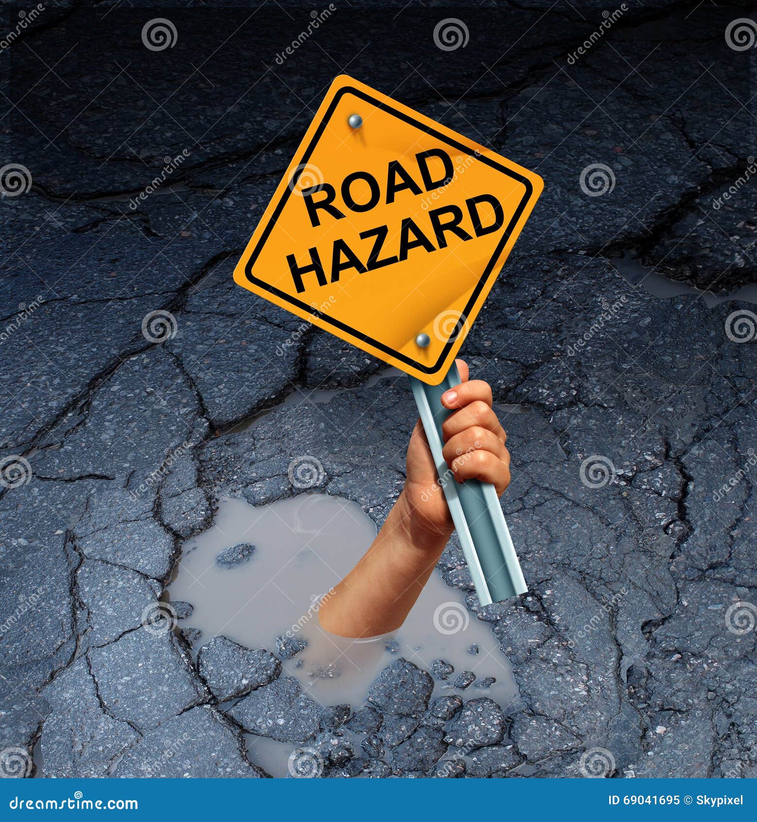 Conceito Do Perigo Da Estrada Ilustração Stock - Ilustração de ...