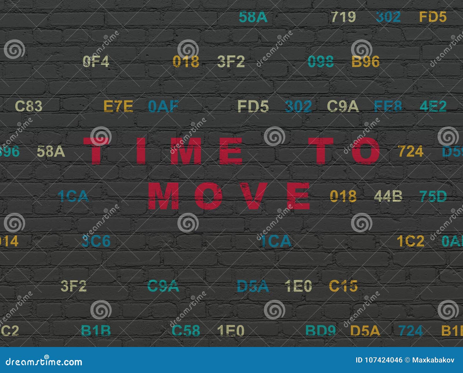 Conceito Do Tempo: Hora De Mover-se No Fundo Da Parede Ilustração Stock ...