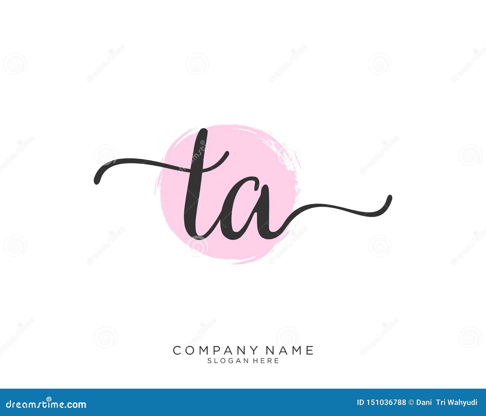 TA Initial Handwriting Logo Concept Ilustração Stock - Ilustração de ...
