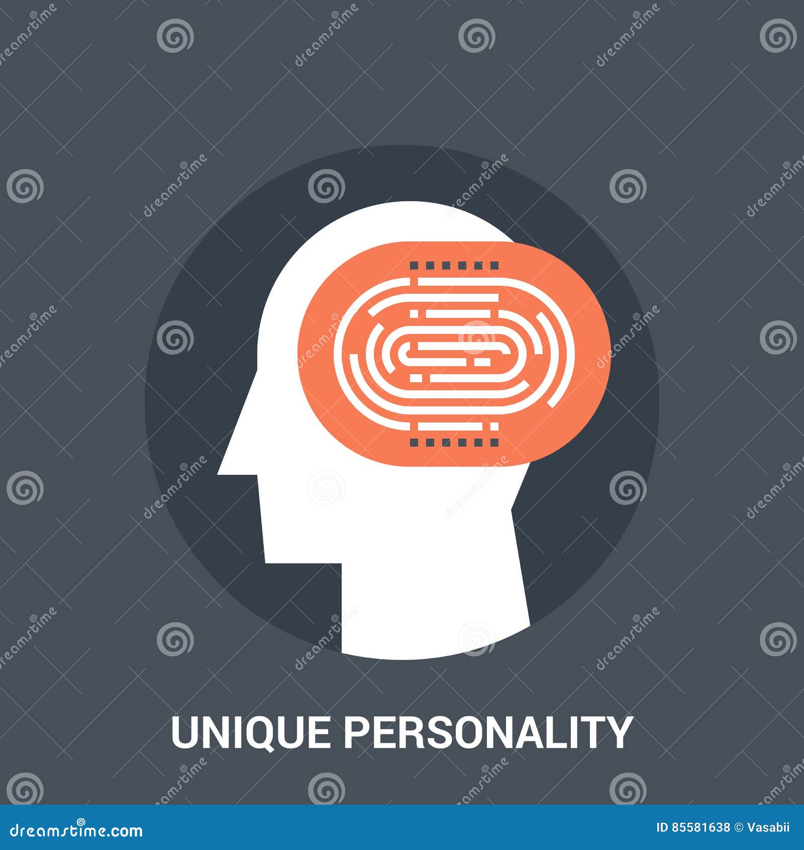 Conceito Original Do ícone Da Personalidade Ilustração do Vetor ...