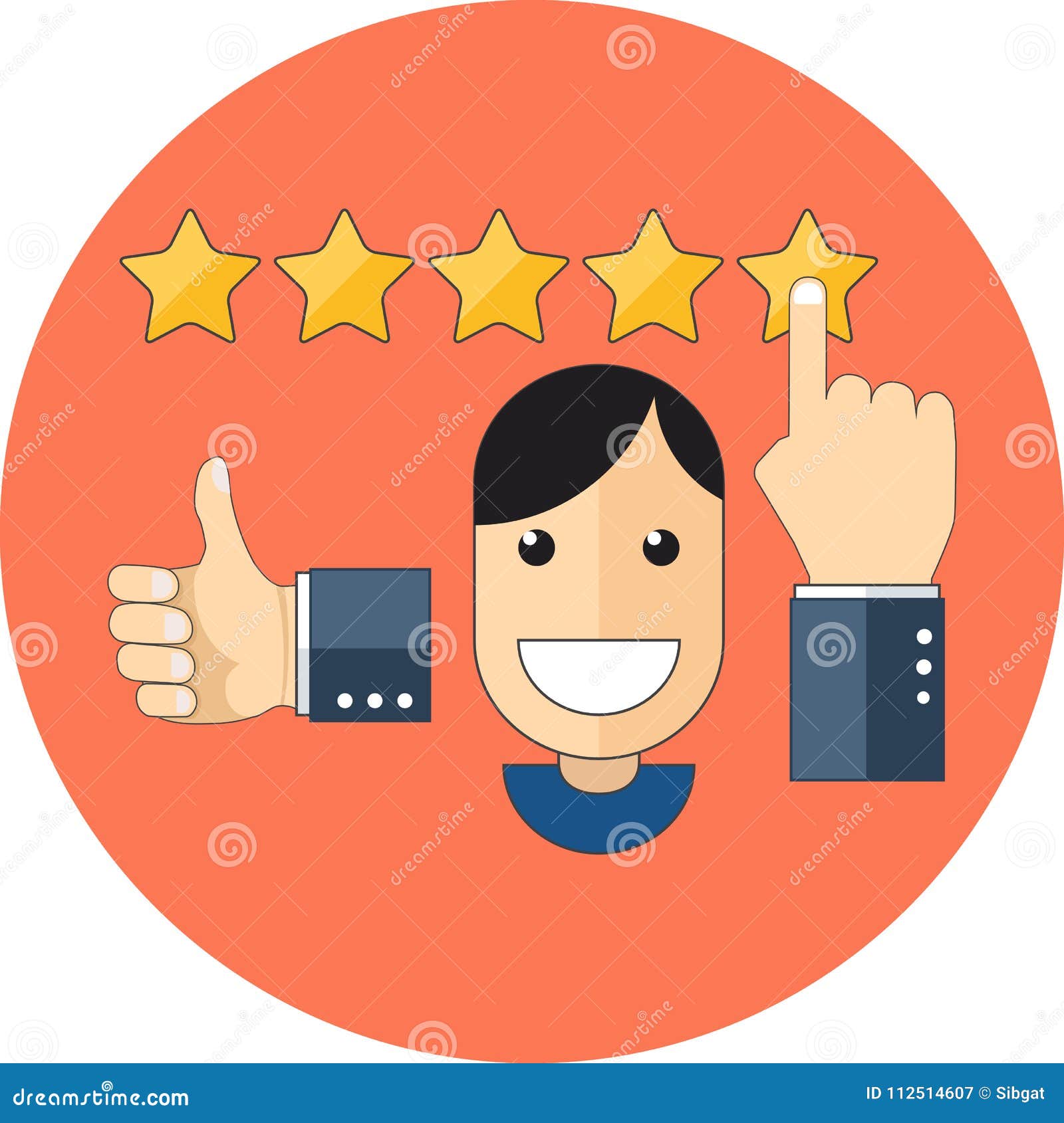 Conceito Satisfeito Dos Clientes Projeto Liso Ilustração do Vetor ...