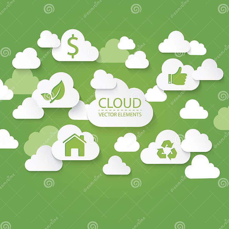 Conceito verde da nuvem ilustração do vetor. Ilustração de fundos ...