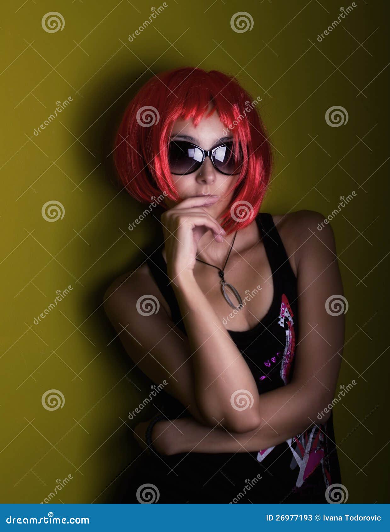 Conceived women stock image. Image of girl, studio, green - 26977193