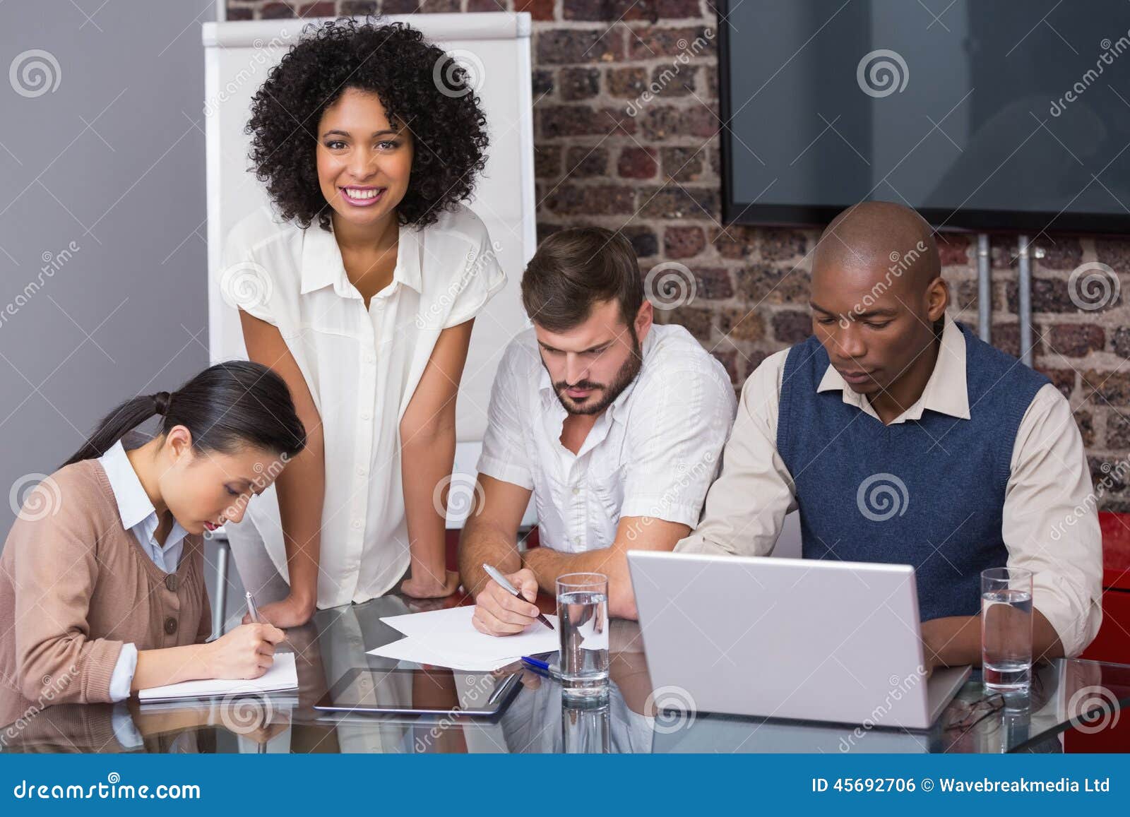 Concentrated Business Team in Meeting Stock Photo - Image of group ...